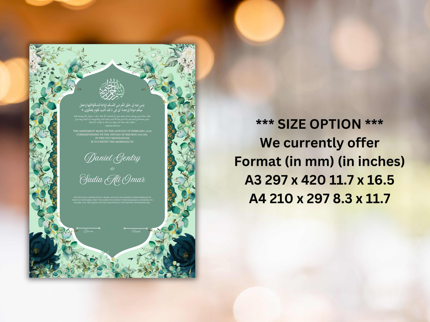 Islamic marriage contract – A1 Majestic