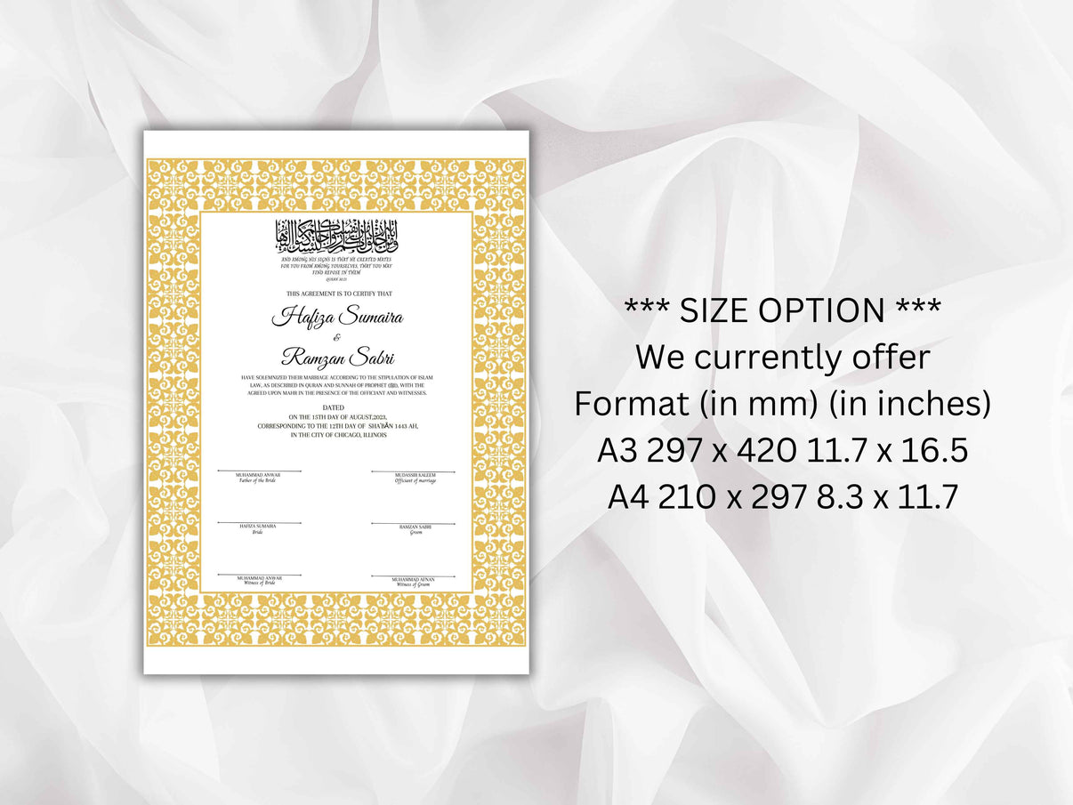 Printable Nikkah Contract Template | Islamic Marriage | PDF Muslim Mar ...