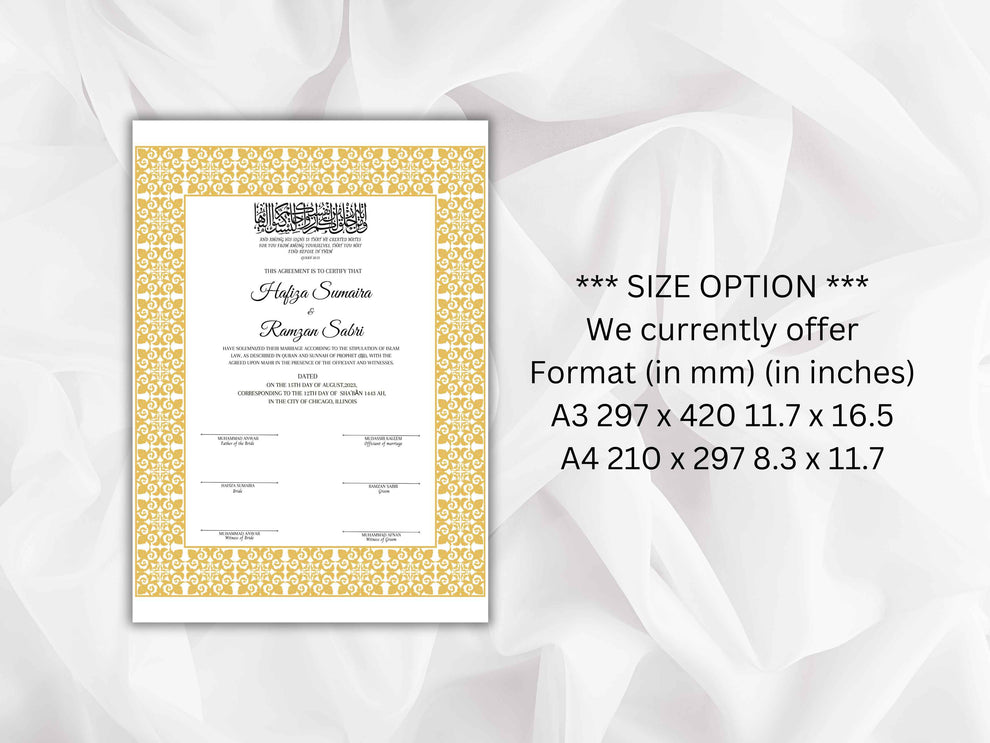 Printable Nikkah Contract Template | Islamic Marriage | PDF Muslim Mar ...